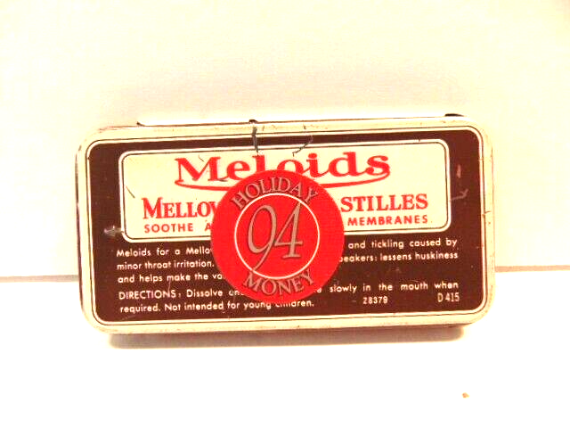 vintage Boot's Meloids (mellow-Voice Pastilles) pocket-size tin w/ old ...