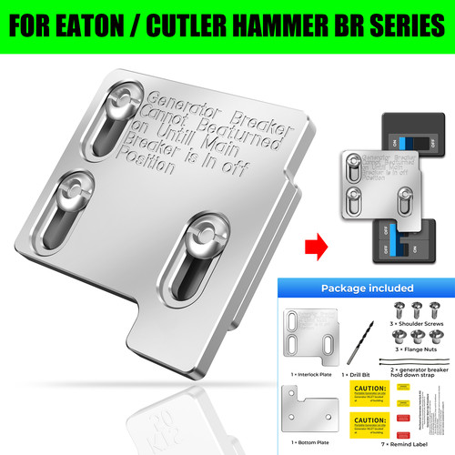 Generator Interlock Kit For Eaton or Cutler Hammer BR 150 200 Amp Panel ...