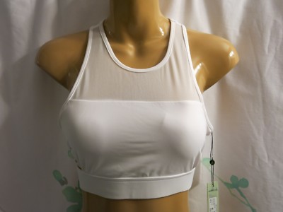 Sam Edelman Women's XS White Mesh High Neck Sports Bra Cool Touch | eBay