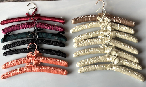 14 Satin Padded Hangers Set –Delicates, Boudoir Clothing, Lingerie | eBay