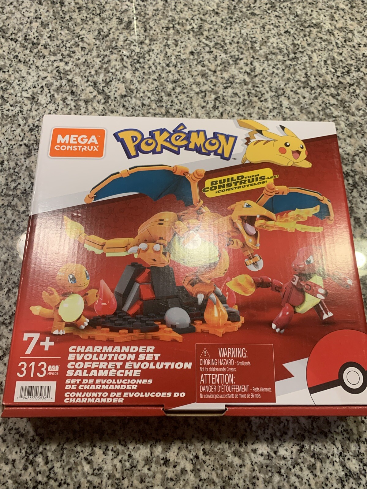 MEGA CONSTRUX Pokémon Interlocking Blocks CHARMANDER EVOLUTION SET ...