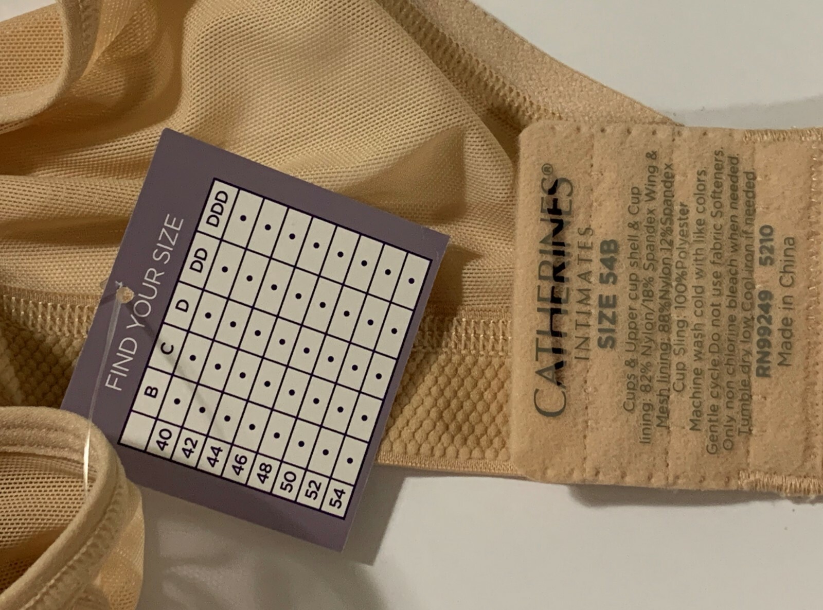 Catherines Simply Cool No Wire Bra Full Coverage Mesh Beige Tan Plus ...