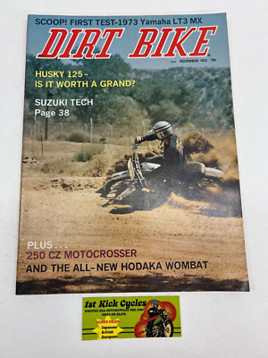 DIRT BIKE MAGAZINE DECEMBER 1972 YAMAHA LT3 MX HUSQVARNA 125 MX VINTAGE ...