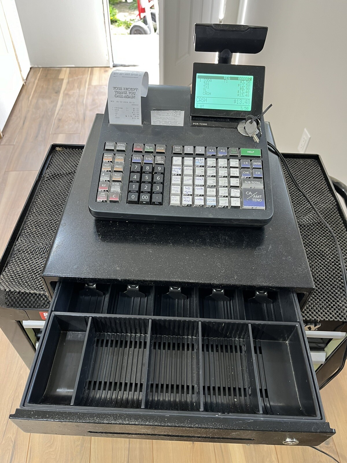 Casio PCR-T2300 Electronic Thermal Printer Cash Register W/ Drawer ...