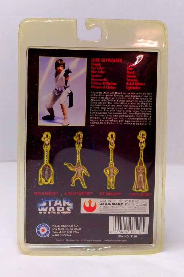 Star Wars Die Cast Metal Key Chain~ LUKE SKYWALKER ~1996 Vintage KMart ...