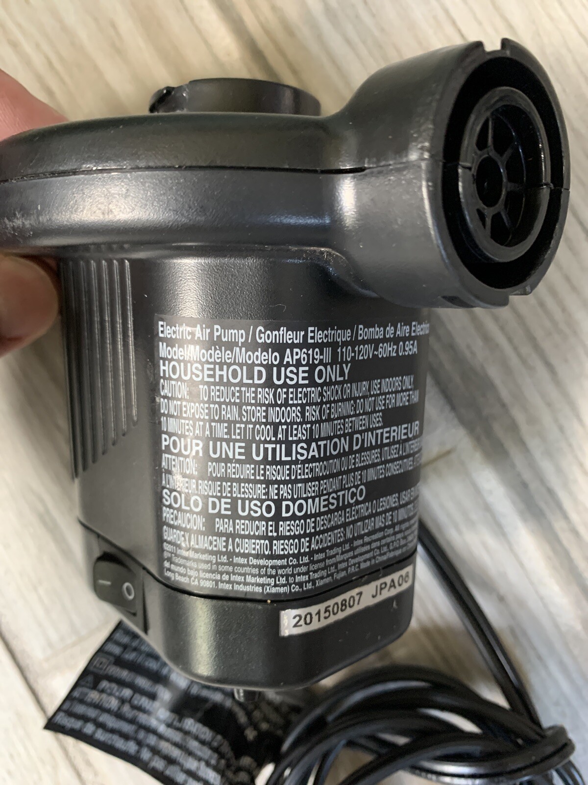 Intex Quick-Fill OBO Electric Air Pump Model AP619-III | eBay