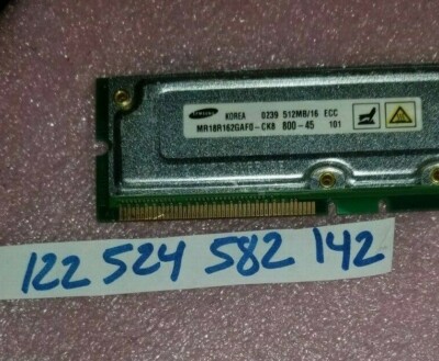 512MB RAMBUS RDRAM RIMM 800-45 800 45 ECC 184PIN UNBUFFERED NON ...