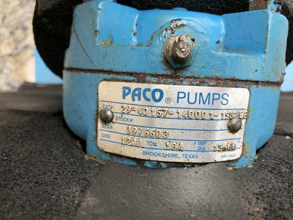 PACO Pumps 29-40157-140001-1932EE CI Split Case Pump 100HP 460V 3PH ...