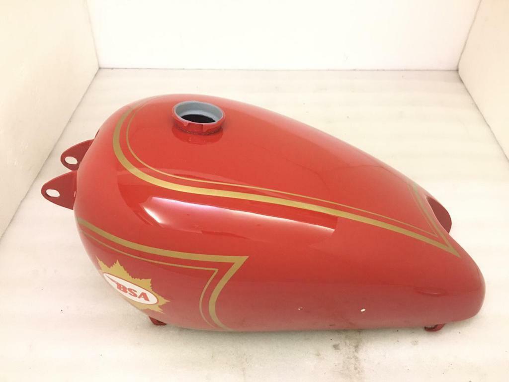 BSA B31 RED PAINTED ALUMINUM FUEL PETROL TANK WITH BRASS CAP & TAP|Fit ...
