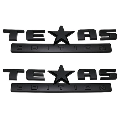2pcs Black TEXAS EDITION Emblem Car Fender Trunk Lid 3D Badge Nameplate ...