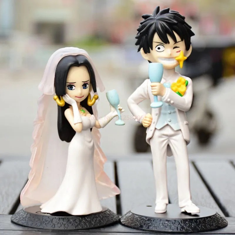 Figurine One Piece Figurine Luffy Boa Hancock 8cm Holding Groom ...