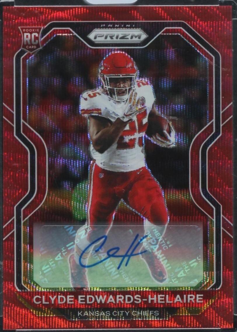 2020 Panini Prizm - Rookie Clyde Edwards-Helaire #328 Red Wave Prizm ...