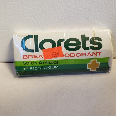 Vintage 1980s Chewing Gum Box 80s Clorets Breath Deodorant Actizol ...