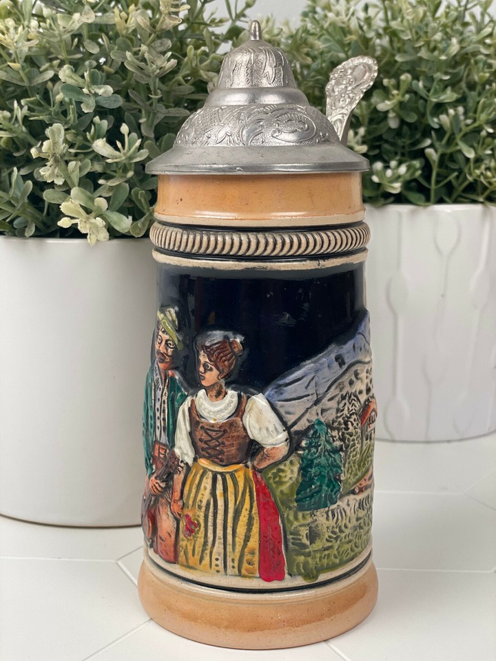 Rare Vintage and Authentic German Beer Stien 5 inches and multicolor ...