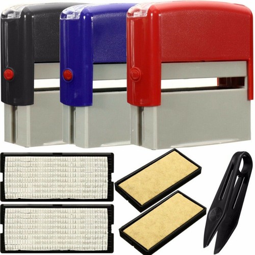 Personalised Self Inking Rubber Stamp Kit Business Name Address Craft ...
