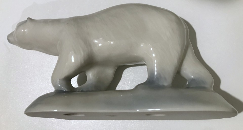 MCM HIGHBANK PORCELAIN Polar Bear Walking Figure Scotland Signed FIROZ ...