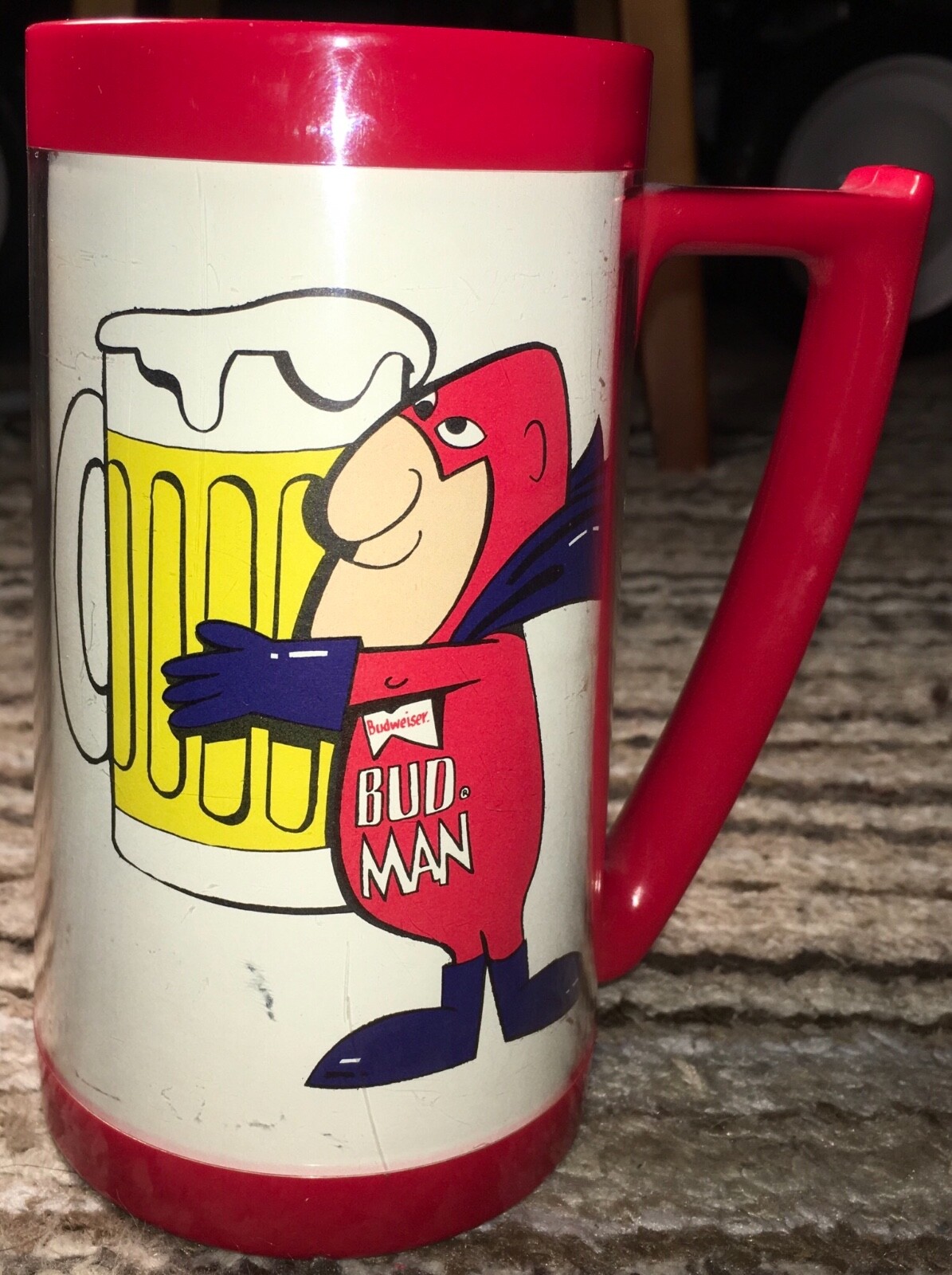 VINTAGE THERMO SERV BUDWEISER BUD MAN BEER MUG DRINK BEER BREWERIANA ...