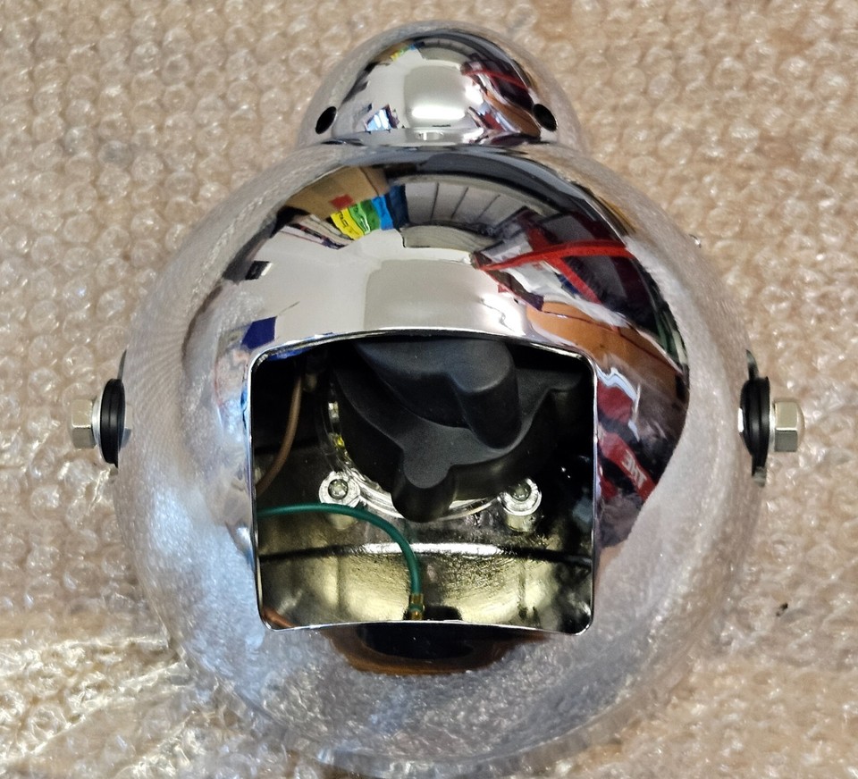 NEW UNIVERSAL CYCLOPS CHROME MOTORCYCLE HEAD LIGHT ROUND 6 INCH FIT ...