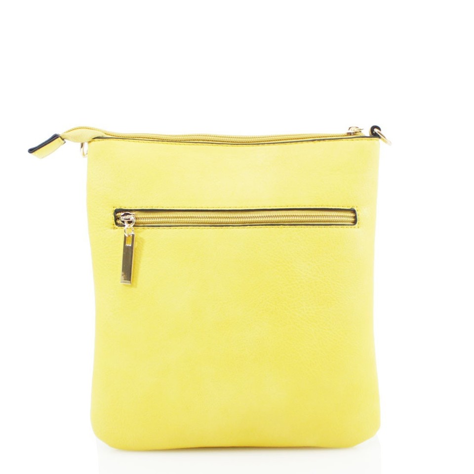 Ladies Double Zip Cross Body Messenger Bag Women Shoulder GIrls Side ...