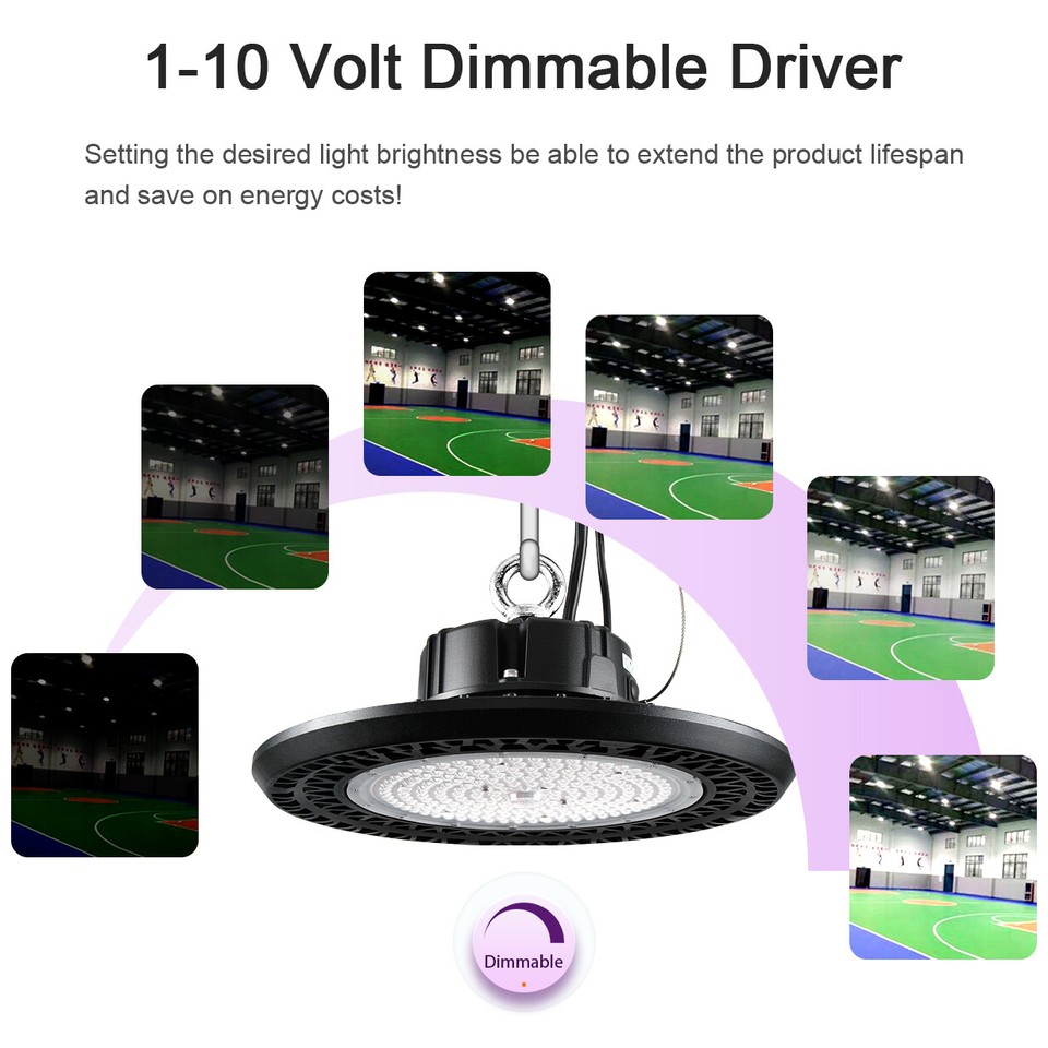 Dimmable UL DLC 480Volt LED UFO High Bay 100W 150W 200W 240W 120° 5000K ...