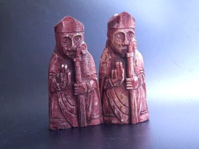 Medieval Lewis Chessmen Bone Chess Collection - Hand-Carved Bishop ...