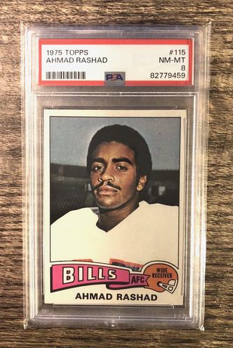 1975 TOPPS NFL AHMAD RASHAD #115 BUFFALO BILLS PSA 8 NEAR MINT-MINT NEW ...