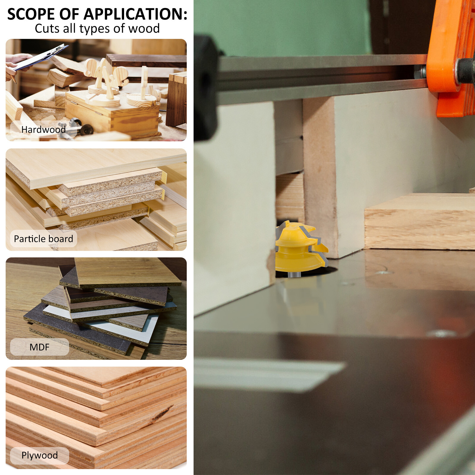 3Pcs 45° Lock Miter Router Bit Carbide Tipped Joint Router Bit with 1/4 ...