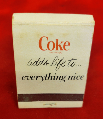 Vintage 1970s Coca Cola Matchbook "Coke Adds Life to Everything Nice ...