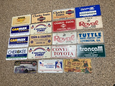 LOT of 19 Front License Plate Plastic Cardboard Car Tag Dealership RON ...