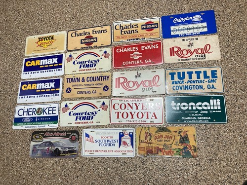 LOT of 19 Front License Plate Plastic Cardboard Car Tag Dealership RON ...
