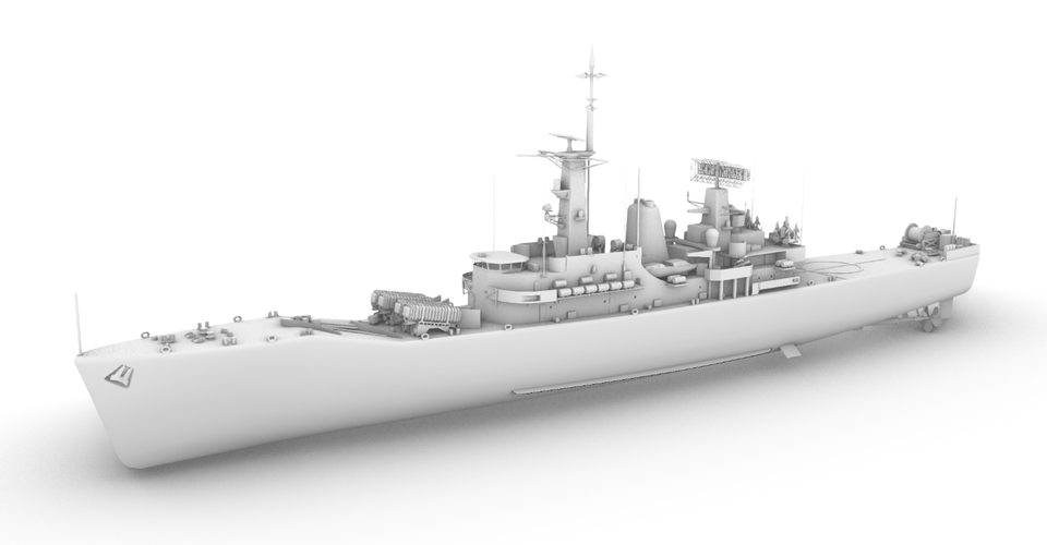 1/100 or 1/96 HMS Phoebe (F42) Leander-class frigate 3D Printed kit RC ...