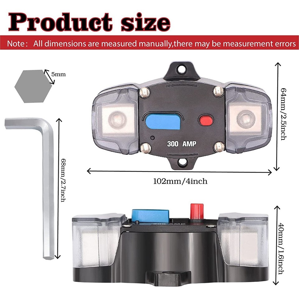3X(12-48V DC 300 Circuit Breaker with Manual Reset, 0-8 Trolling ...