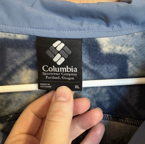 Columbia Powder Keg Mens XL Fleece Pullover Blue Aztec Print Snap ...