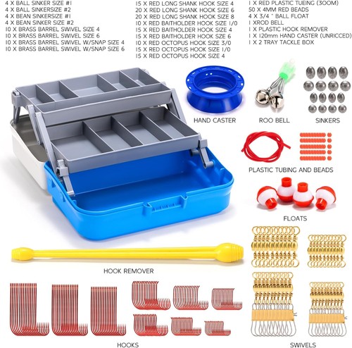 250* Extreme Value Tackle Box Tackle Kit Hooks,Rigs,Sinkers Freshwater ...