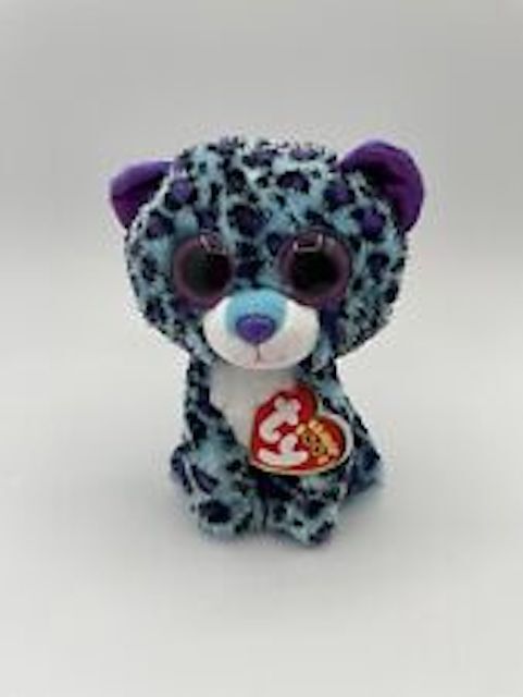 Ty Beanie Boos💜LIZZIE THE BLUE LEOPARD Cat Claires Exclusive 6" New ...