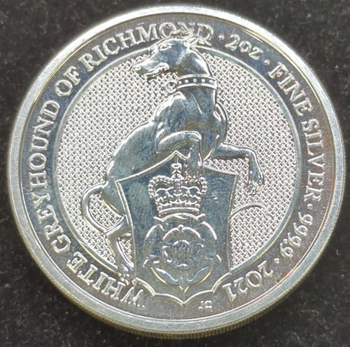 UK Queen's Beast British Royal Mint 2 oz 5 Pound .999 Fine Silver Round ...
