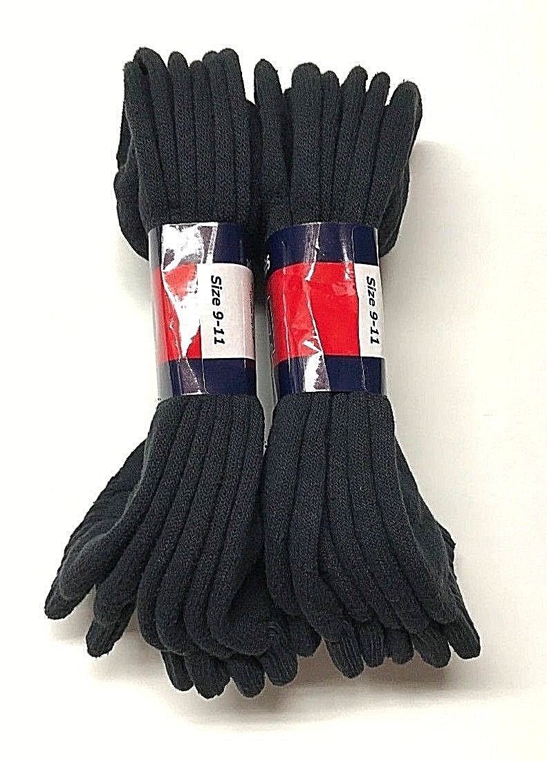 3/ 6/ 12 Pair HYTEST Lady Solid Black Cushion Work/ Sport Ankle Sock SZ ...