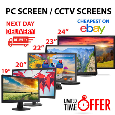 Cheap Monitor HD 19" 20" 22" 23" 24" Computer VGA DVI HDMI Flat Screen ...