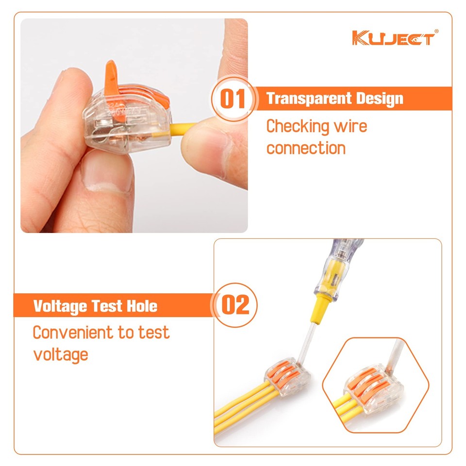 Kuject 150PCS Lever Wire Nuts Connectors Kit 2/3/4/5/8 Conductor ...