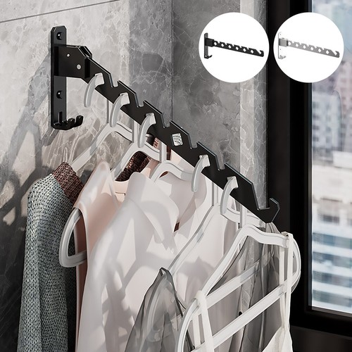Clothes Drying Rack Adjustable Angle Clothes Hanger Wall-mounted Coat ÷ ...