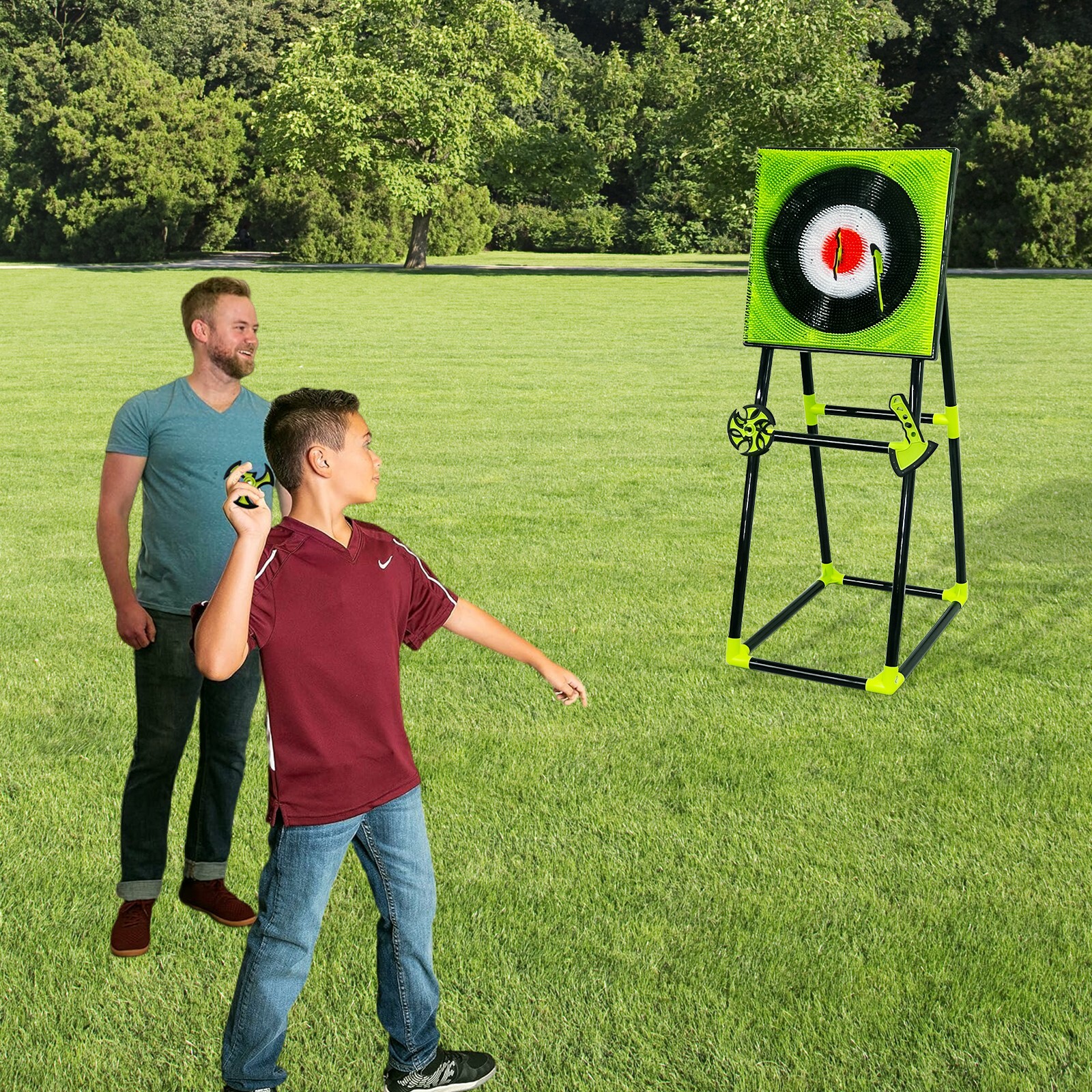 Deluxe Frame Axe Throwing Game For Backyard- Axe Throwing Set,Outdoor ...