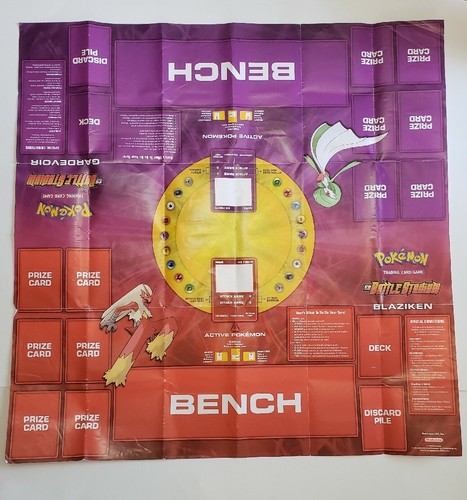 Pokemon 2004 EX Battle Stadium Blaziken Gardevoir Board Play Mat Arena ...