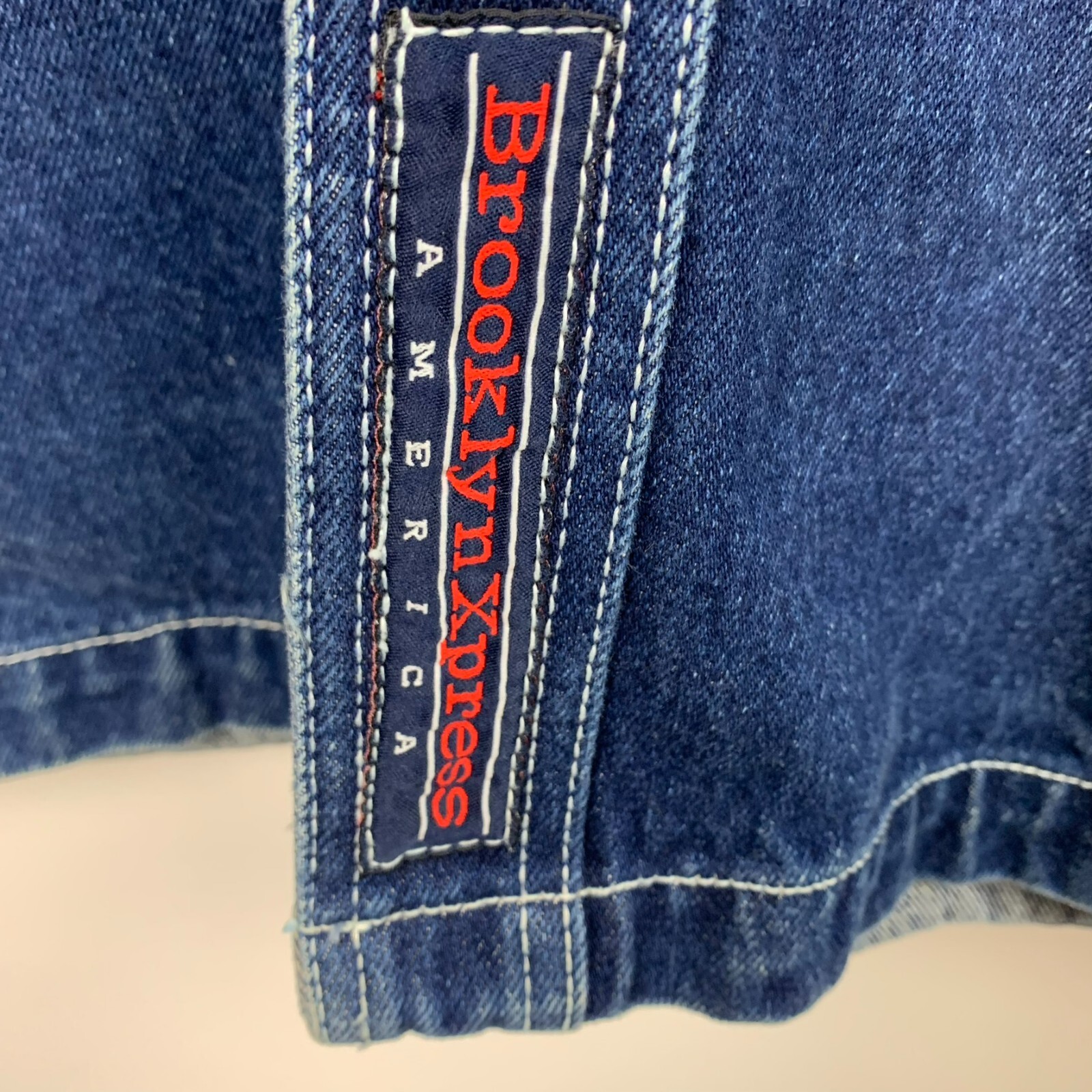 Brooklyn Express Jacket Blue Denim Med Wash Logo Coll… - Gem