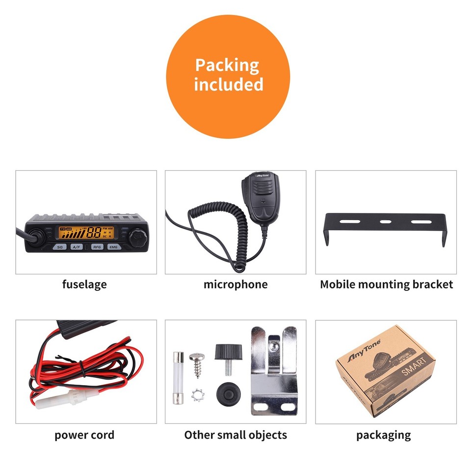 AnyTone Mini Mobile CB Radio 40-Channel with AM FM | eBay