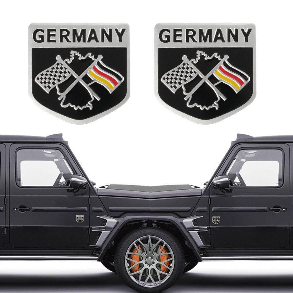 2X 3D German Flag Emblem Grille Badge Metal Racing Decal Sticker Car ...