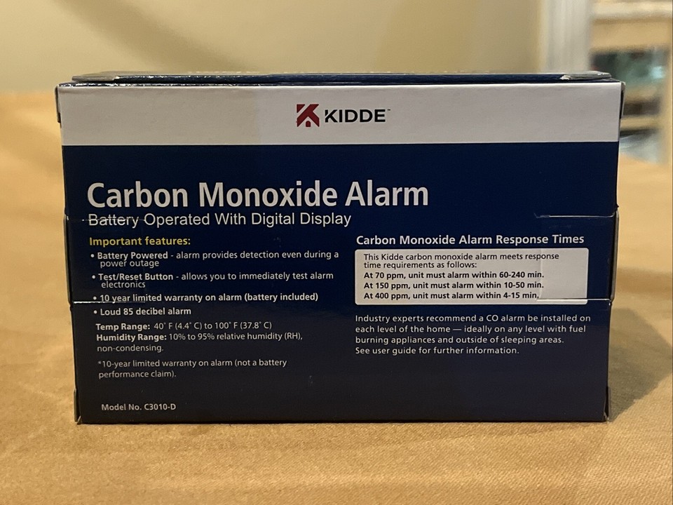 Kidde C3010D Carbon Monoxide Detector Digital Display | eBay