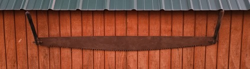 Antique 2 Man Crosscut Logging Saw WIDE BLADE Outdoor Tool Primitive ...