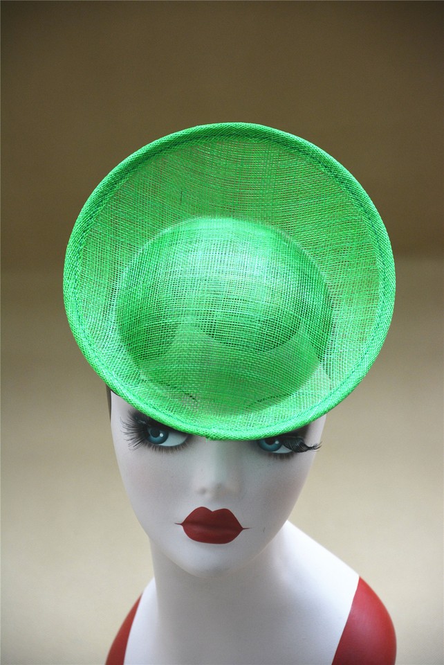 7.9" Round Saucer Sinamay Teardrop Percher Hat Fascinator Millinery ...