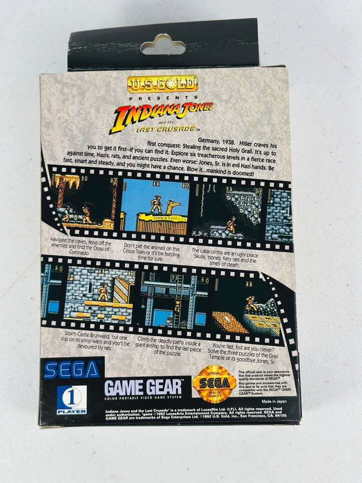 Indiana Jones Last Crusade Sega Game Gear Complete in Box CIB Extremely ...