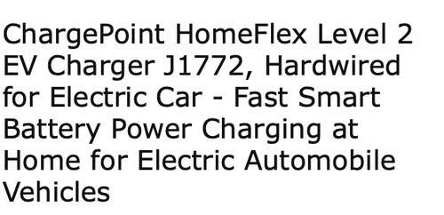 ChargePoint Home Flex Level 2 EV Charger J1772, NEMA 14-50 Outlet 240V ...
